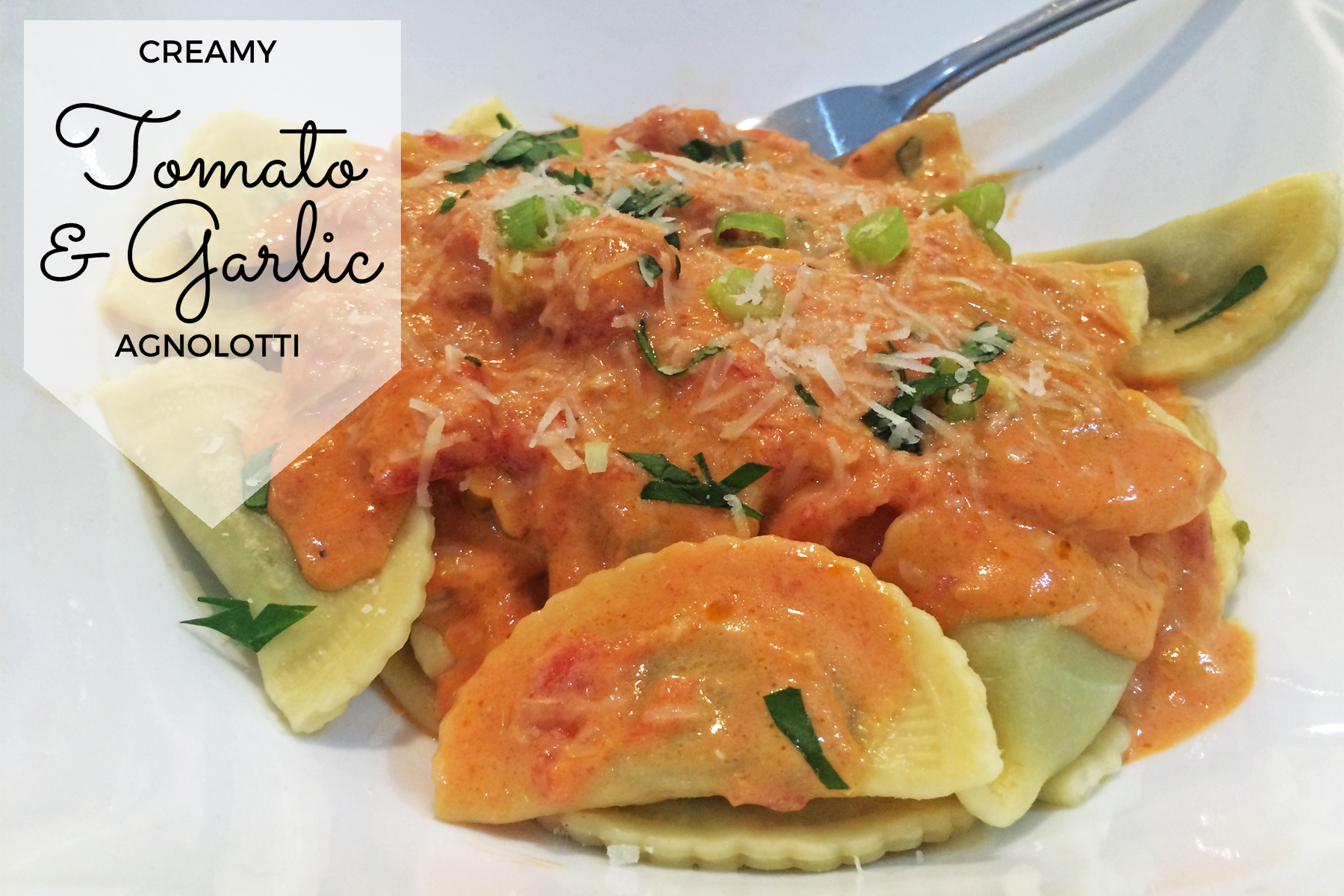 Creamy Tomato and Garlic Agnolotti Pasta Recipe - Mumslounge